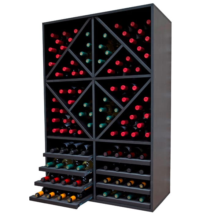 Renato » Black wooden wine racks » Perfect for HORECA | Wineandbarrels